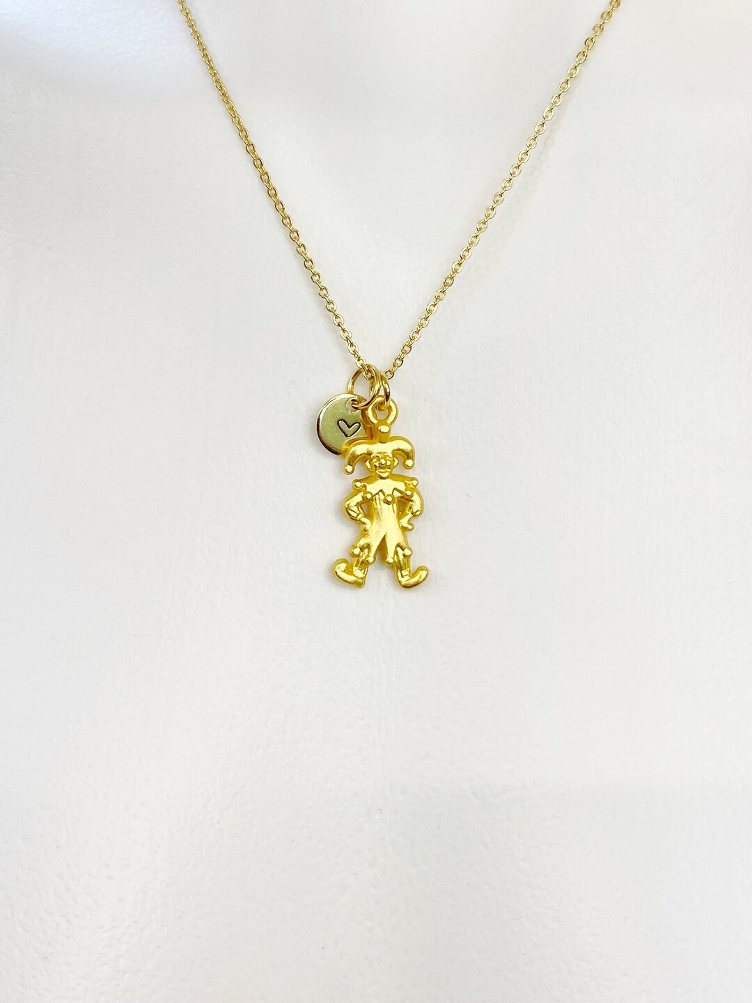 Gold Clown Charm Necklace Jester Fool Joker Jewelry Gifts, Personalized ...