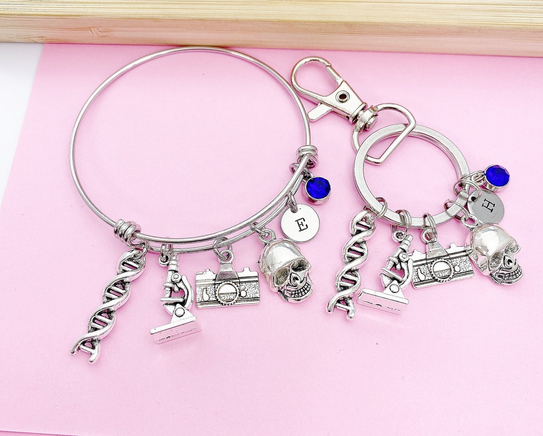 Crime Scene Investigation Bangle or Keychain, DNA, Microscope, Camera ...