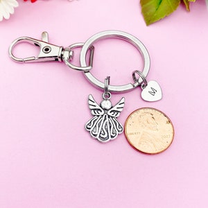 Guardian Angel Keychain Silver Guardian Angel Charm Guardian Angel ...