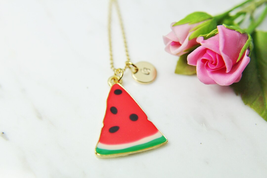 Watermelon Necklace, Gold Necklace, Summer Jewelry Gift, Personalized ...