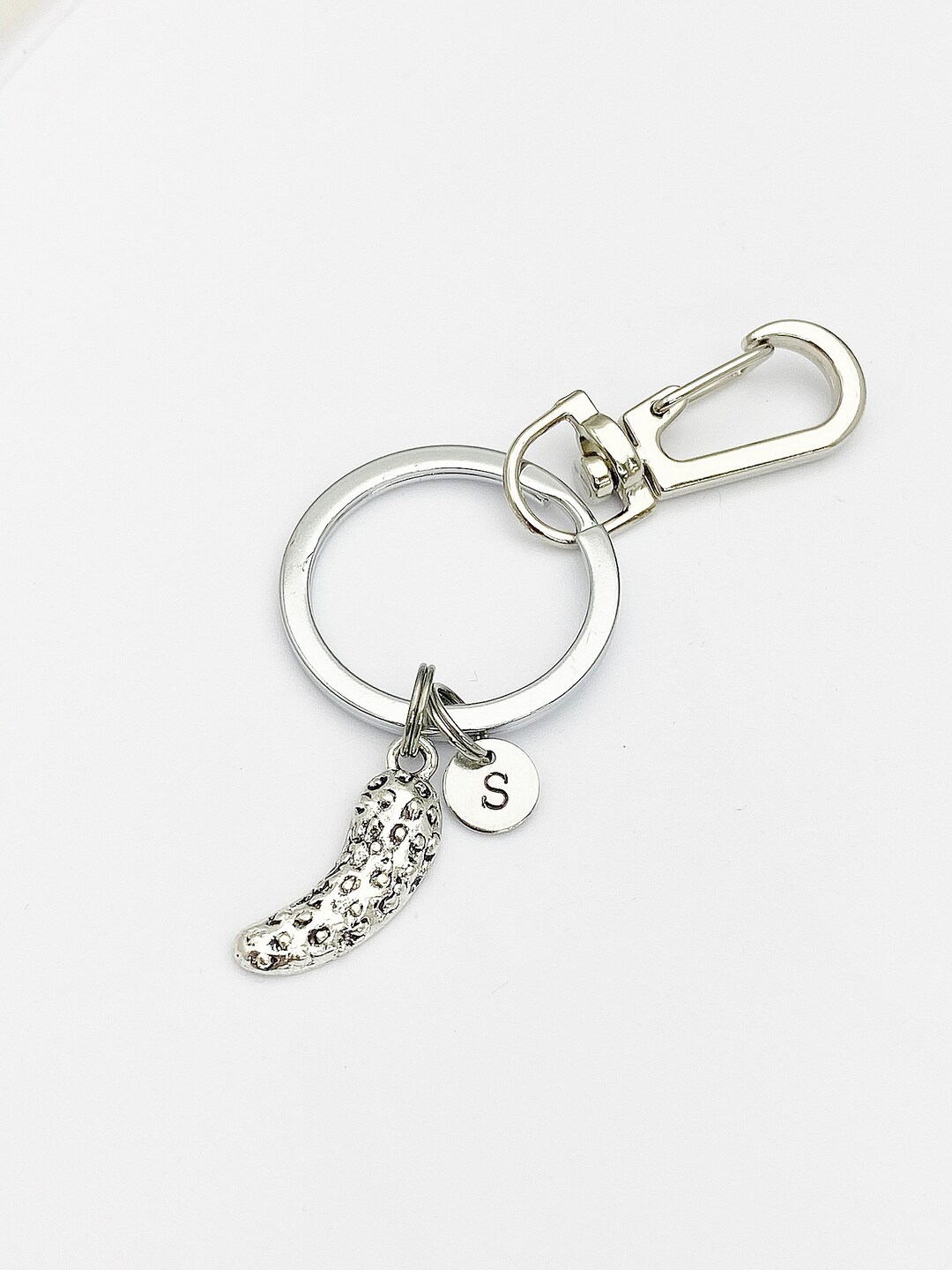 Silver Cucumber Keychain, N774D - Etsy