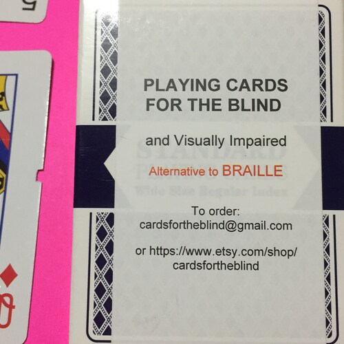 Non Braille Playing Cards for the Blind and Visually Impaired - Etsy