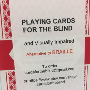 Non Braille Playing Cards for the Blind and Visually Impaired ...