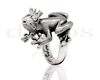 Frog Prince Ring, With Water Lily and Golden Ball, Iris Schamberger ...