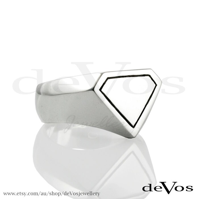 Signet diamond Shape Ring - Etsy