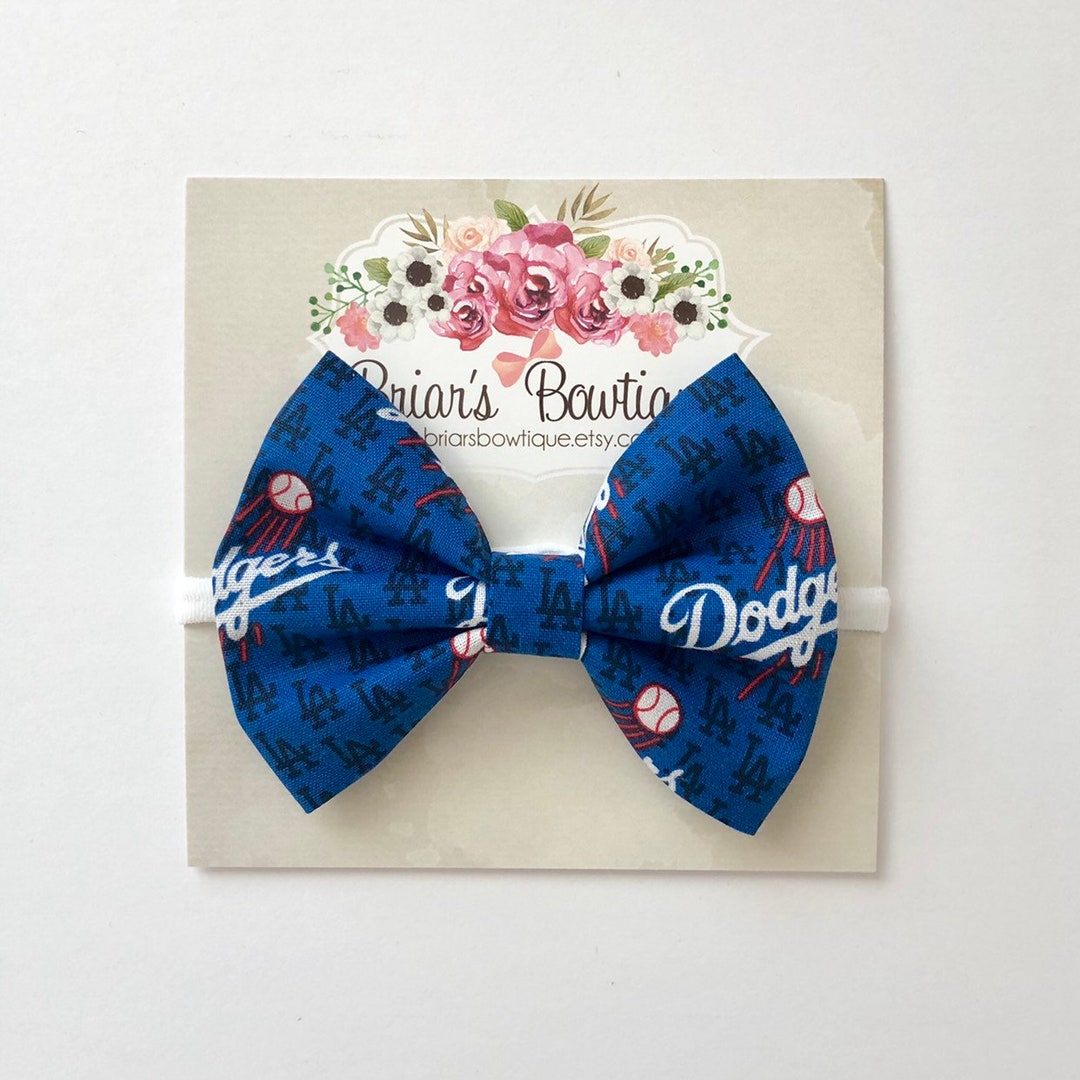 Los Angeles Dodgers Bow: Baseball Fabric Hair Clip or Headband - Etsy