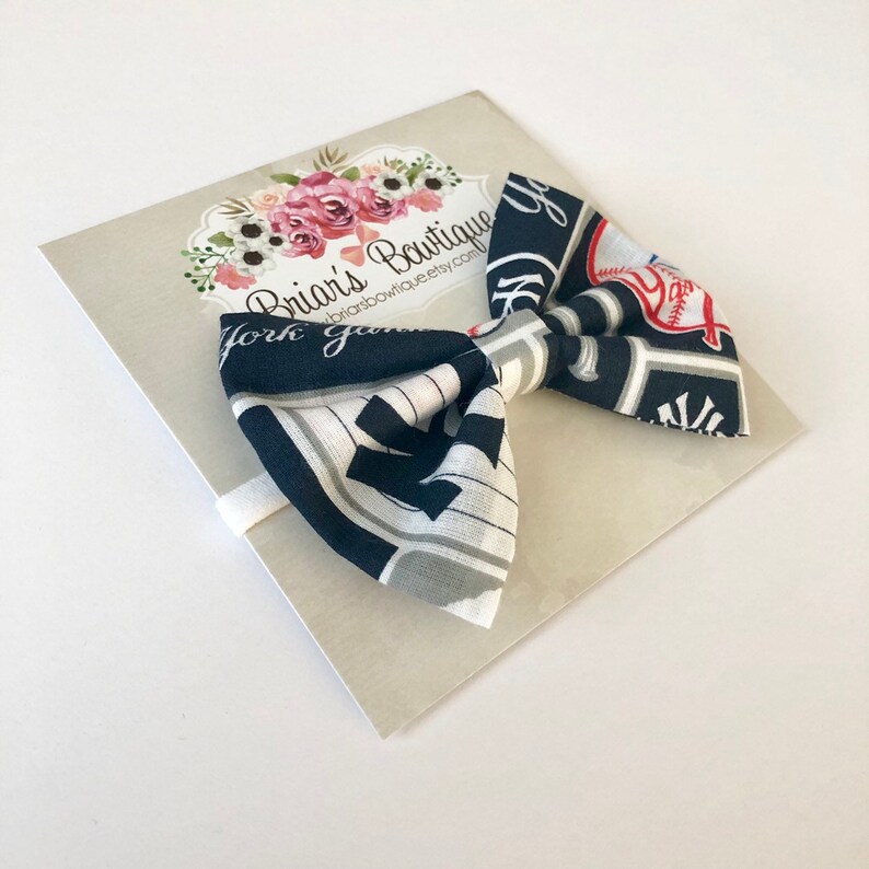 New York Yankees Bow Headband or Hair Clip Baseball Bow | Etsy
