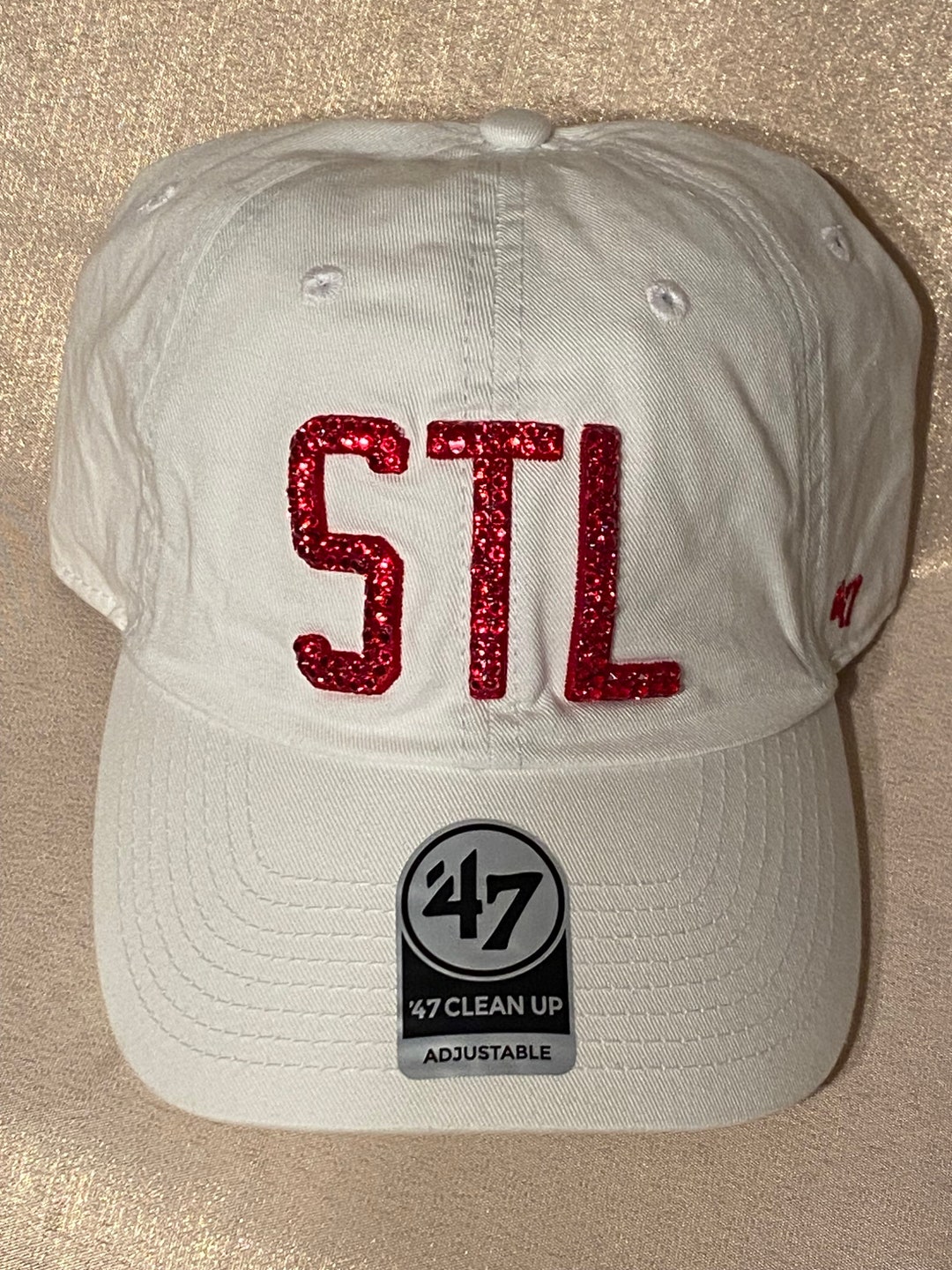 Blinged White St. Louis Cardinals STL Airport Code Ladies Hat, Hand ...