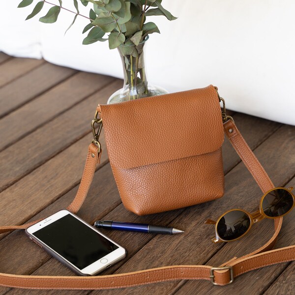 Mini Leather Crossbody Bag - Etsy