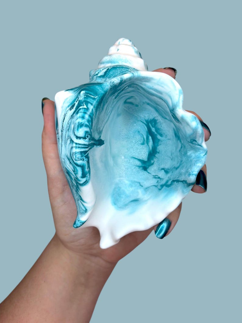 The Voice of the Deep Large Shell Decor, Ocean, Resin, Conch Shell ...