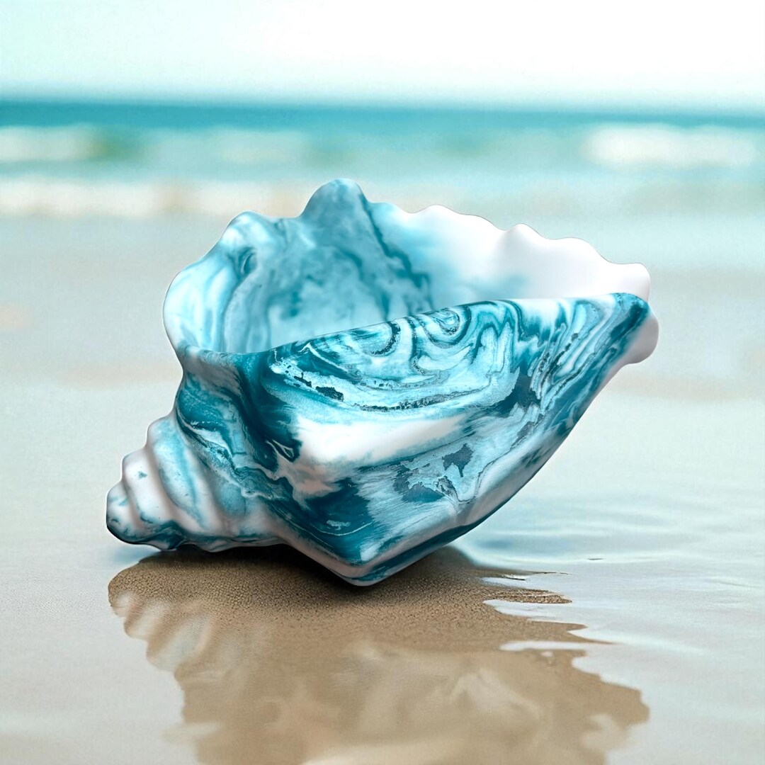 The Voice of the Deep Large Shell Decor, Ocean, Resin, Conch Shell ...