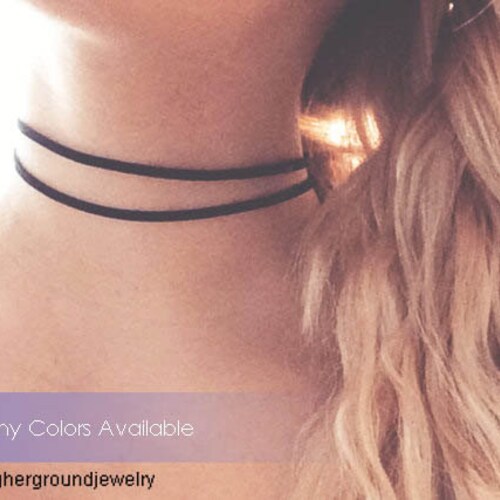 Suede Choker Black Choker Double Wrap Choker Faux-suede - Etsy Canada