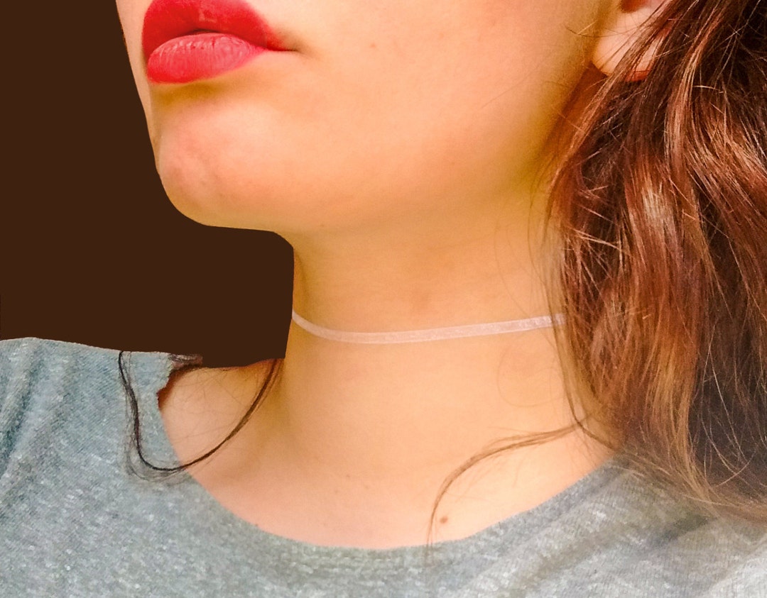 White Choker, Translucent Choker, Thin Choker, Discrete - Etsy
