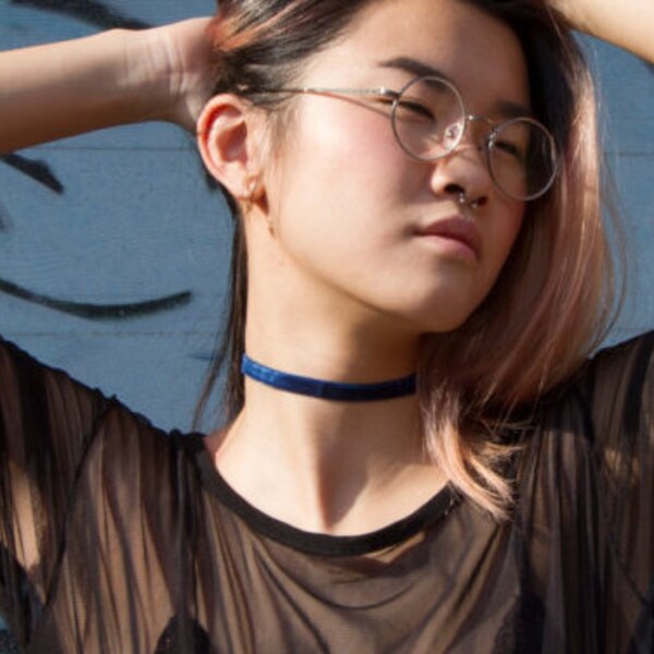 Navy Blue Choker - Etsy
