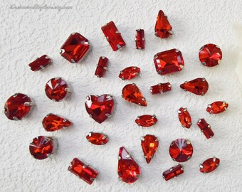 Sew on Rhinestones Beads crystal Clear Glass Teardrop Oval Octagon ...