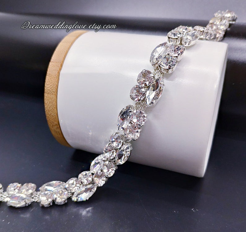 Thin High Quality Rhinestone Trim by the Yard Rhinestone - Etsy