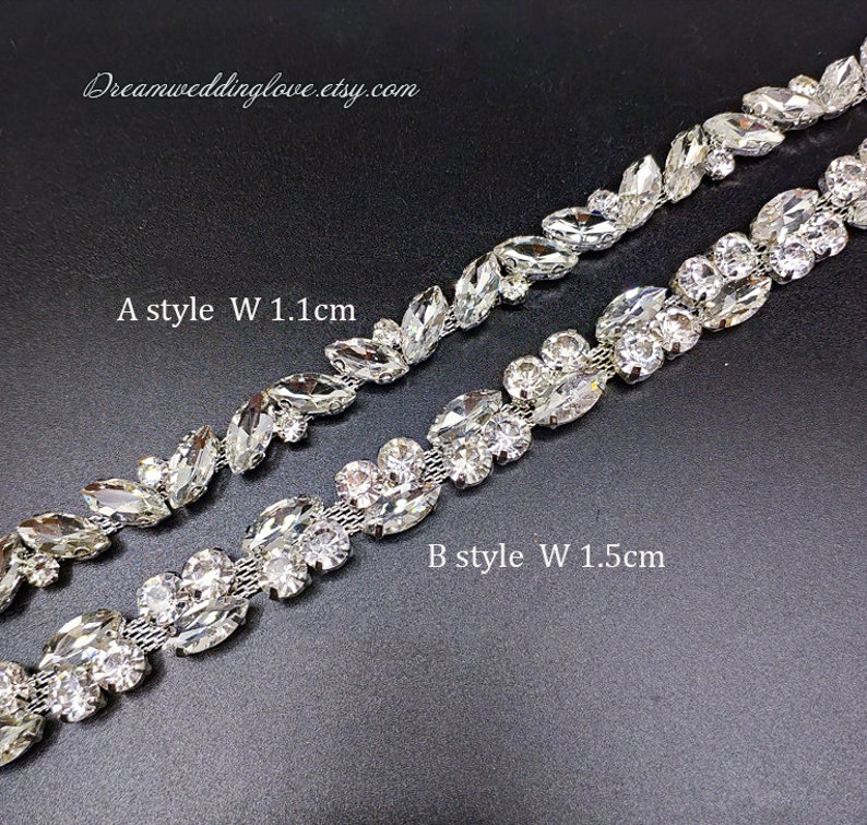 Thin High Quality Rhinestone Trim by the Yard Rhinestone - Etsy