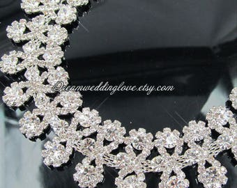 Red Rhinestone Trim Red Crystal Gunmetal Set Applique Long - Etsy