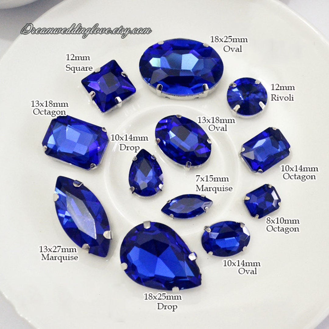 Royal Blue Sew on Crystal--sapphire Blue Sew on Rhinestones Teardrop ...