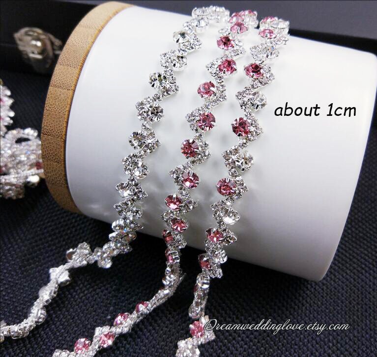 Thin High Quality Rhinestone Trim by the Yard, Rhinestone Collar ...