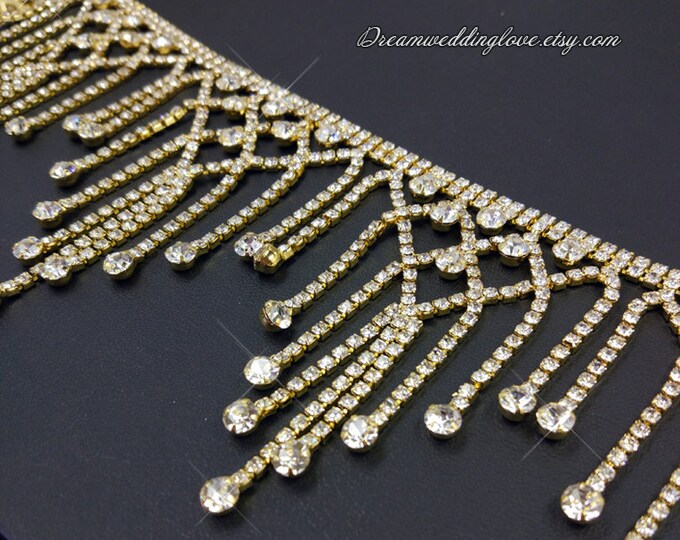 Thin Crystal Trimsclear Beaded Rhinestones Trim for - Etsy
