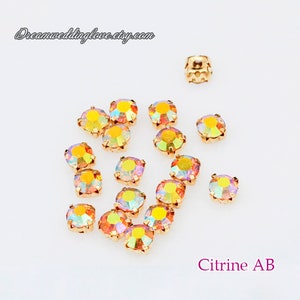 AB Montee Beads Series 3mm 4mm 5mm 6mm Round Sew on Rhinestones Chatons ...