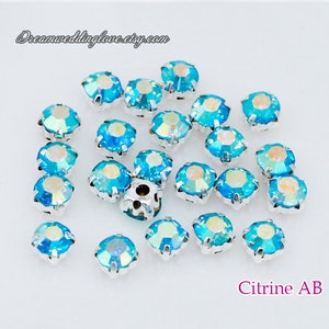 AB Montee Beads Series 3mm 4mm 5mm 6mm Round Sew on Rhinestones Chatons ...