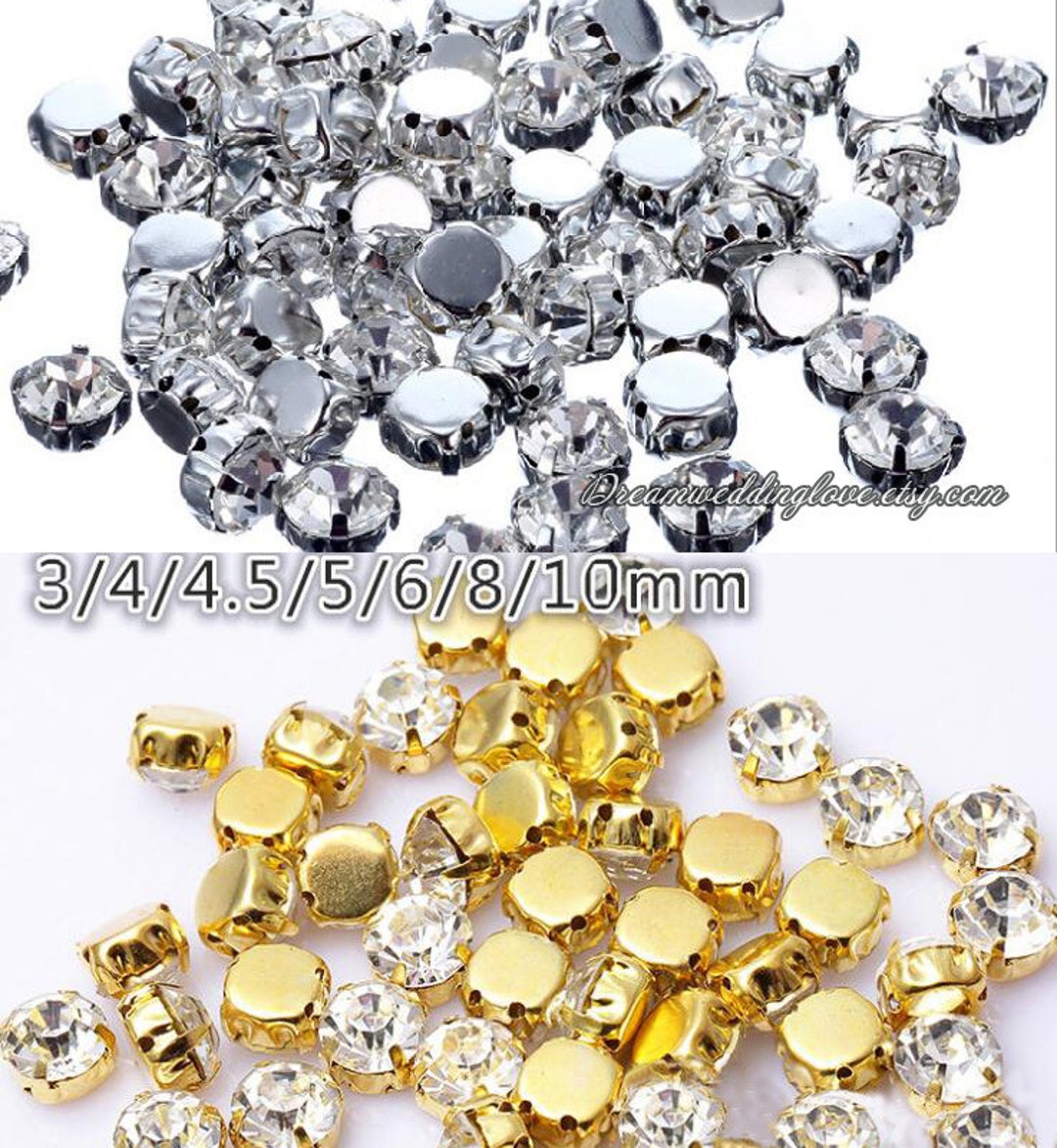 Sew on Chaton 5mm 4mm 4.5mm 3mm Rose Montee Beads Clear Crystal in ...