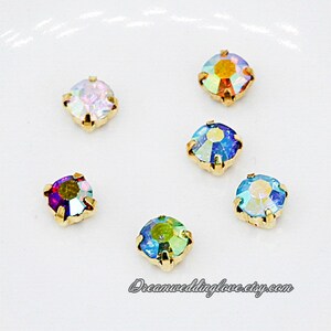 AB Montee Beads Series 3mm 4mm 5mm 6mm Round Sew on Rhinestones Chatons ...