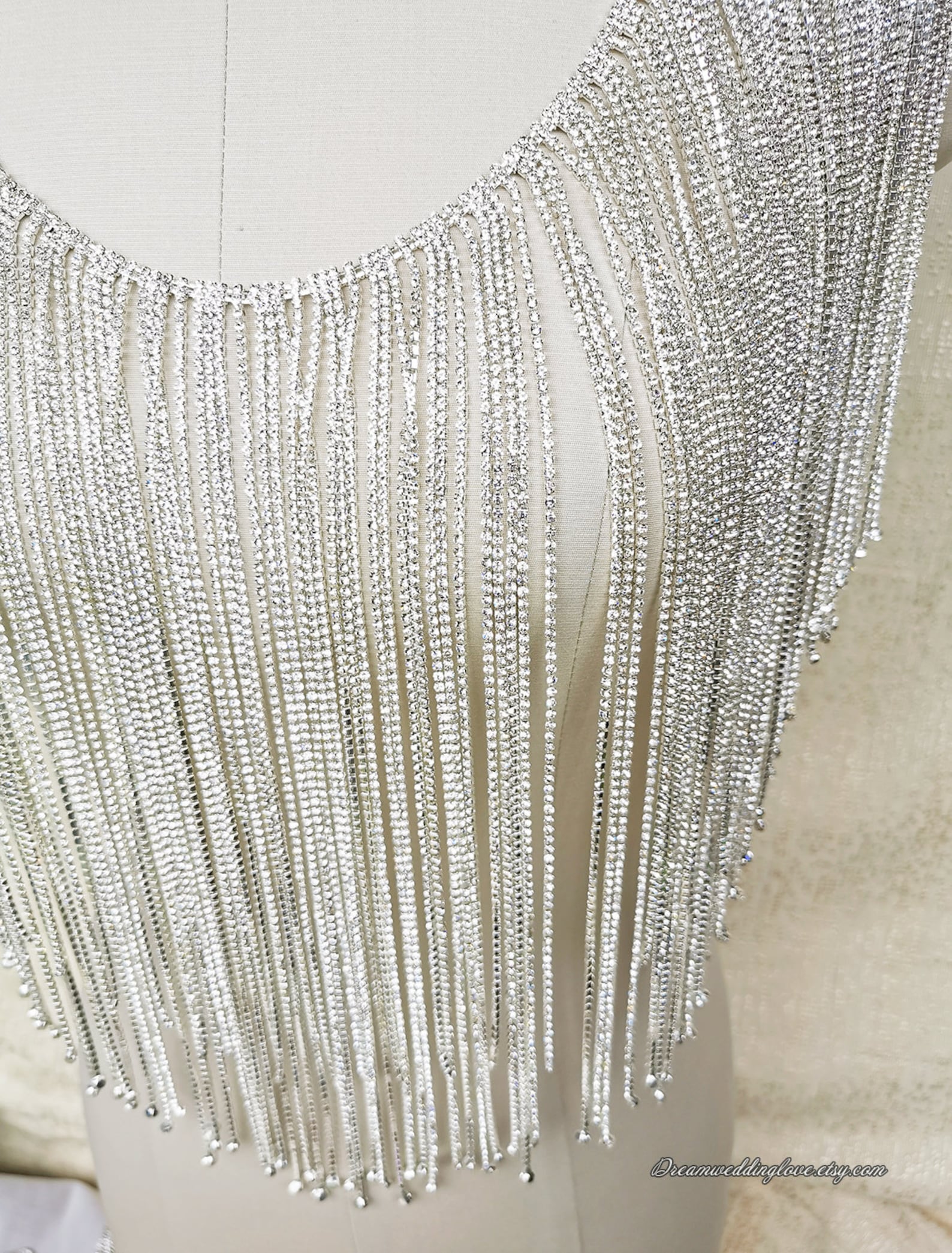 Rhinestone Fringe Chain Overlength Fringe Rhinestone Trim - Etsy
