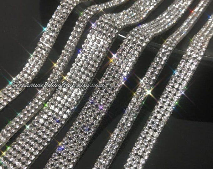 Thin Crystal Trimsclear Beaded Rhinestones Trim for - Etsy