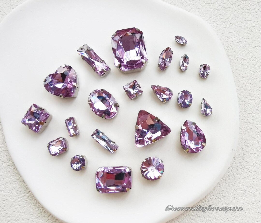Lilac Sew on Crystal--lavender Rhinestones Teardrop Oval Octagon ...