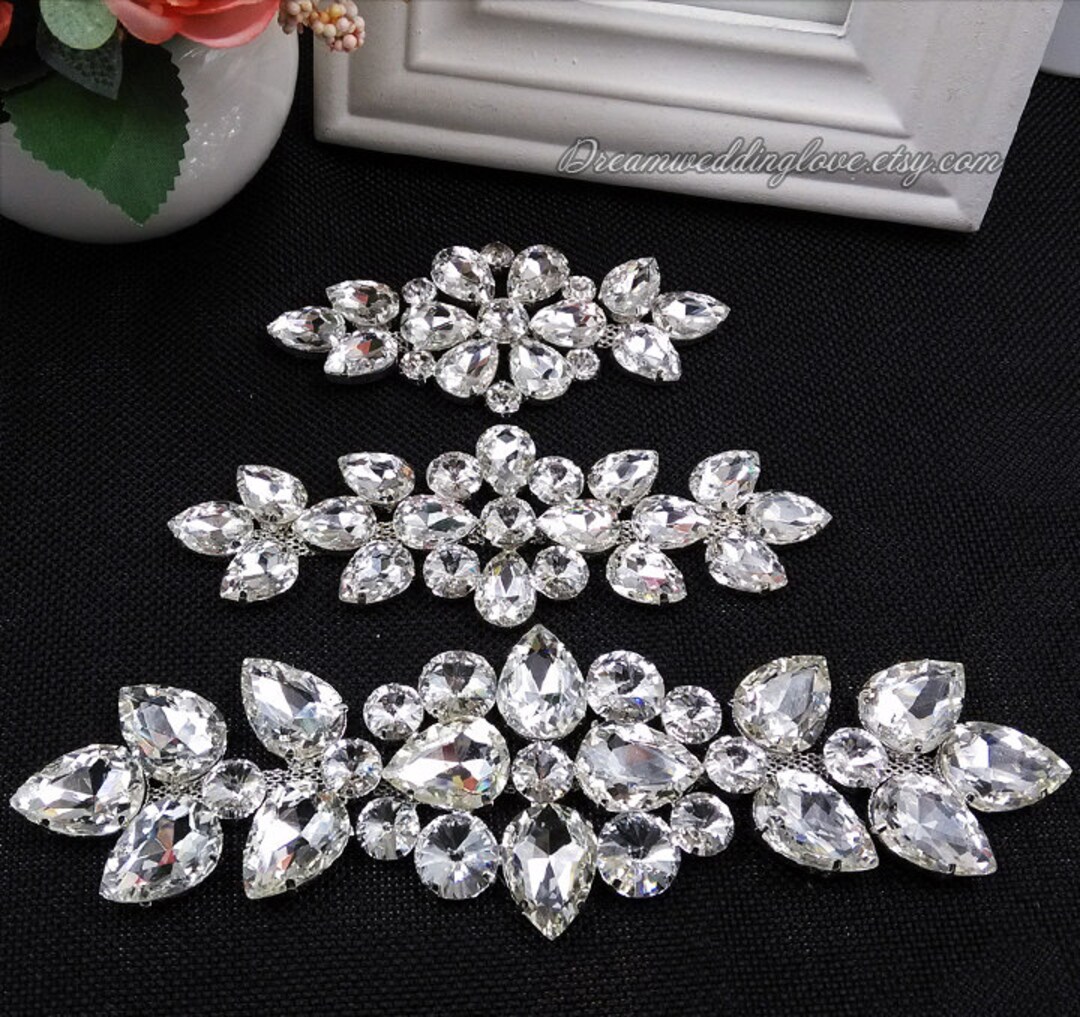 Apliques de diamantes de imitación de cristal: cinturón de novia, faja ...
