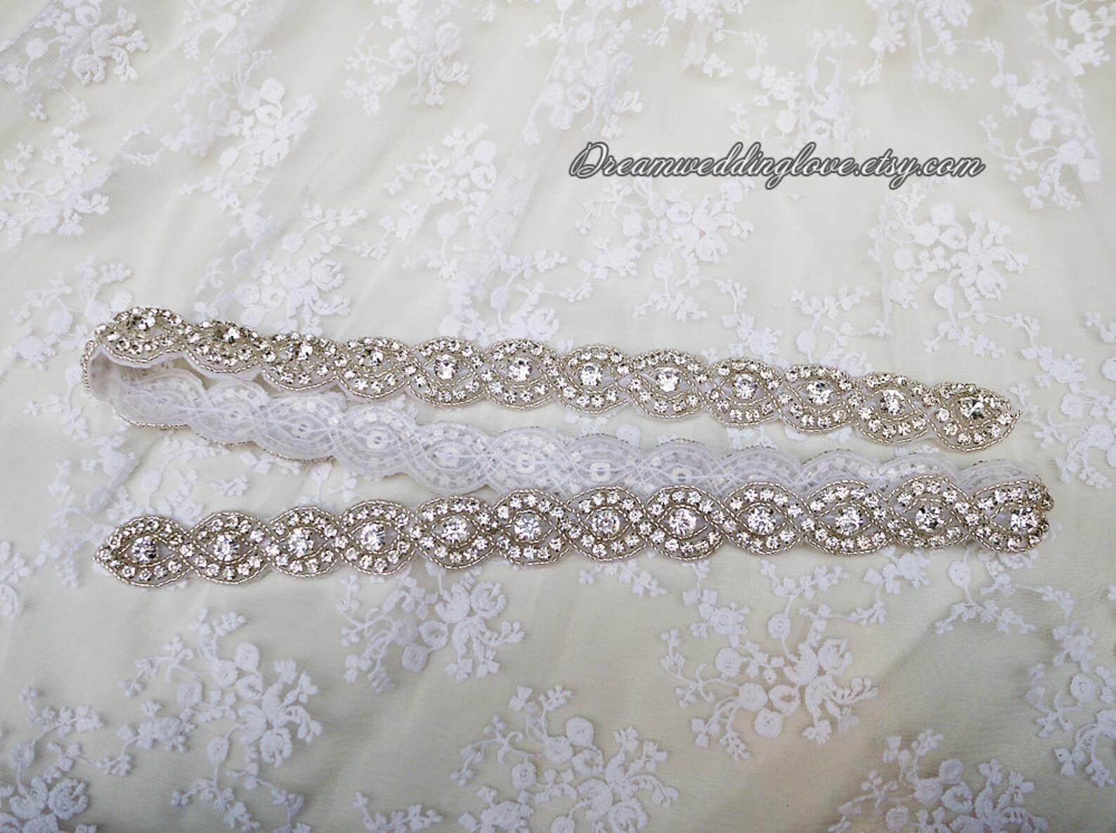 Clean Rhinestone Bead Trim Crystal Bead Applique Bridal Sash | Etsy