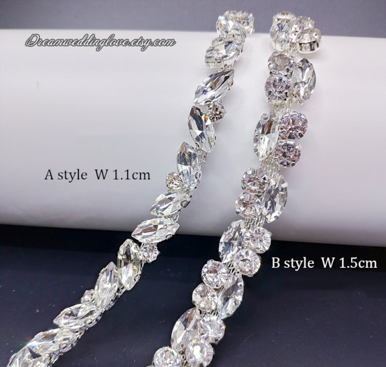 Thin High Quality Rhinestone Trim by the Yard Rhinestone - Etsy