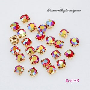 AB Montee Beads Series 3mm 4mm 5mm 6mm Round Sew on Rhinestones Chatons ...