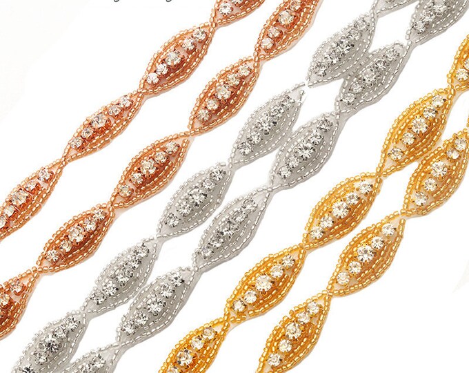 Thin Crystal Trimsclear Beaded Rhinestones Trim for - Etsy
