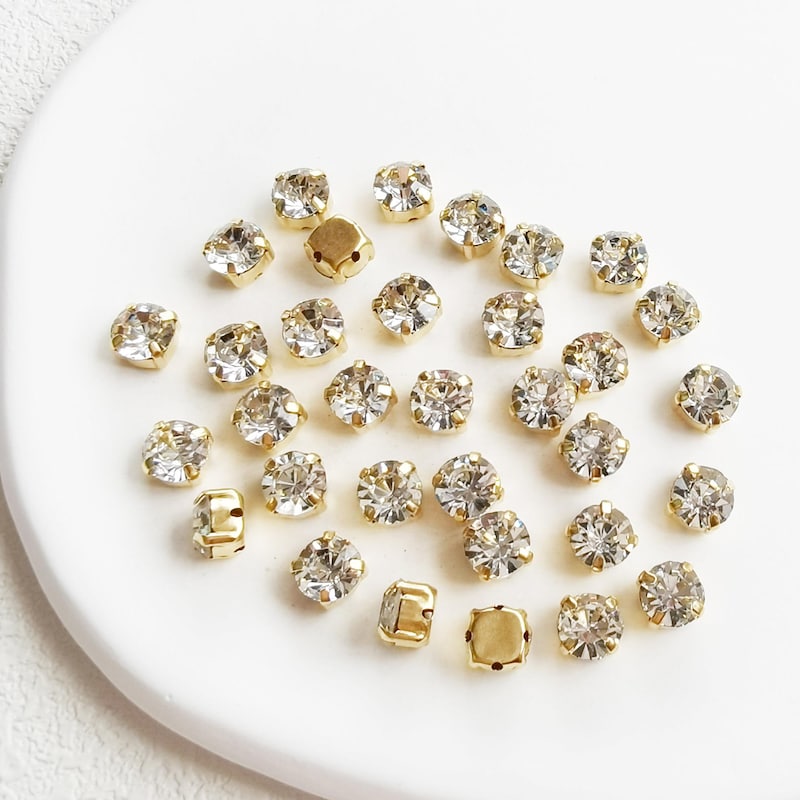 Gold Setting Sew on Crystals - Etsy