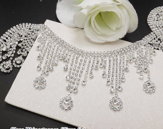 Thin Crystal Trimsclear Beaded Rhinestones Trim for - Etsy