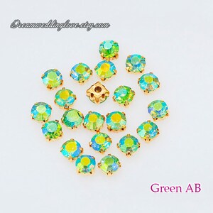 AB Montee Beads Series 3mm 4mm 5mm 6mm Round Sew on Rhinestones Chatons ...
