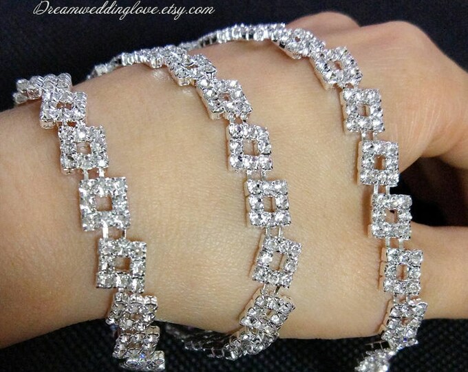 Thin Crystal Trimsclear Beaded Rhinestones Trim for - Etsy