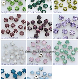 4mm Chaton Montees Rhinestones Sliver Set-- Sew on Glass Crystal Beads ...