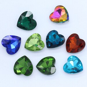 Heart-shaped 18mm Rhinestones Pointed Back Heart Shape Glass Crystal ...