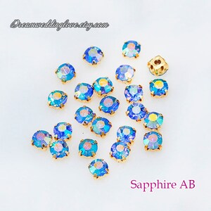 AB Montee Beads Series 3mm 4mm 5mm 6mm Round Sew on Rhinestones Chatons ...