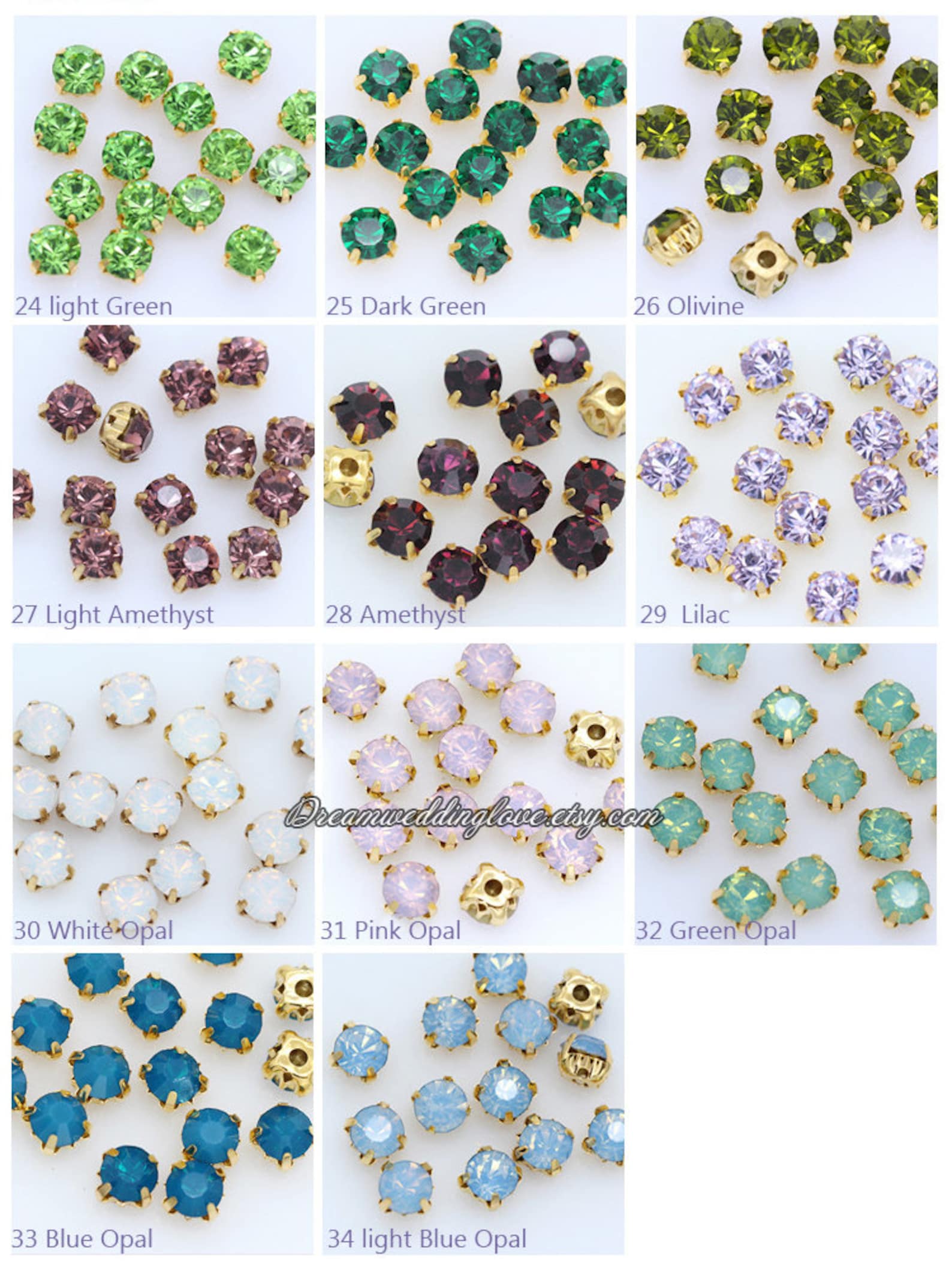 3mm Chaton Montees Rhinestones Gold Set Sew on Glass Crystal - Etsy