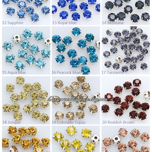 4mm Chaton Montees Rhinestones Sliver Set-- Sew on Glass Crystal Beads ...