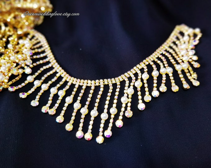 Thin Crystal Trimsclear Beaded Rhinestones Trim for - Etsy