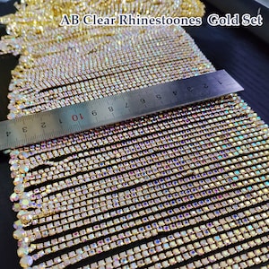 Rhinestone Trim, Crystal Applique, Silver Long Tassels Rhinestone Chain ...