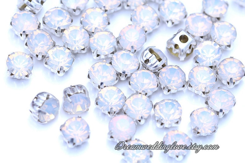 White Opal Montee Beads 3mm 4mm 5mm Sew on Rhinestones Chatons | Etsy
