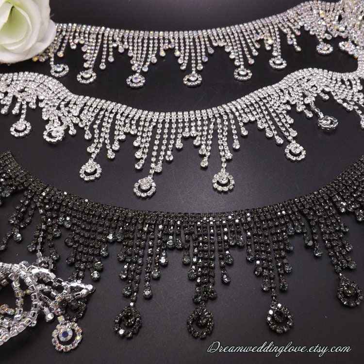 Fringe Rhinestone Trim ,clear Crystal Chain,ab Color Rhinestone Trim ...
